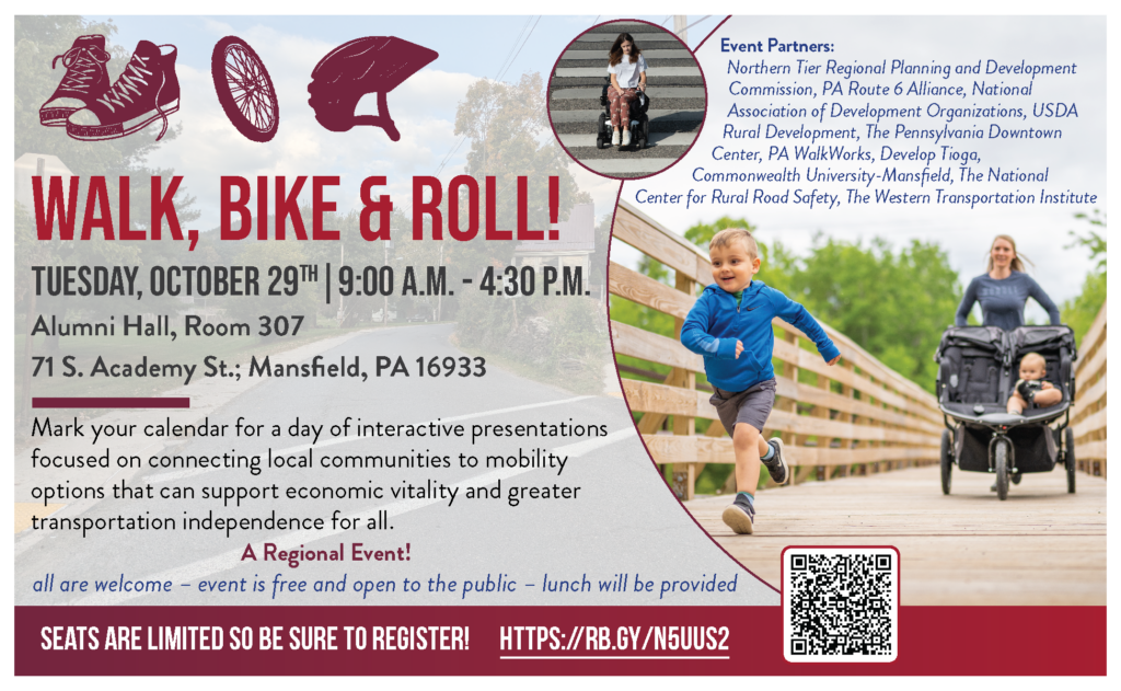 Walk Bike Roll Active Transportation Workshop - Mansfield Pa.